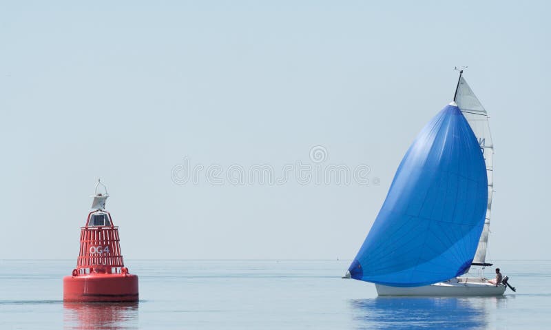 Cruising stock photo. Image of yacht, water, haze, lake - 2550482