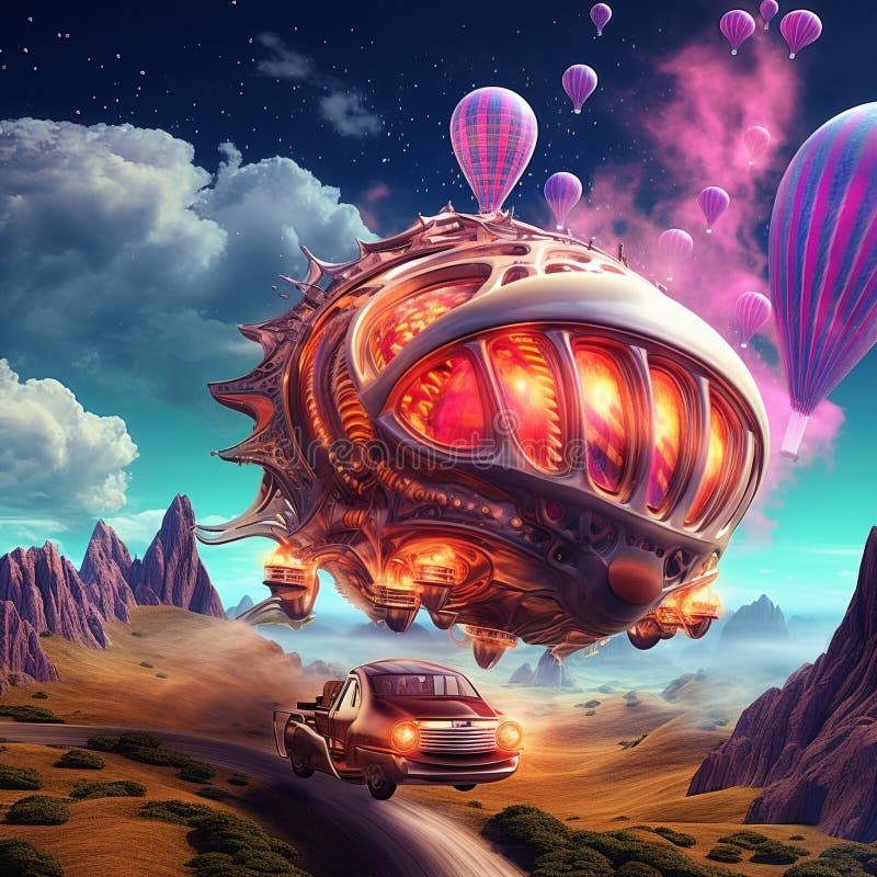 Cruising on Creativity: Driving into Imagination Stock Photo - Image of ...