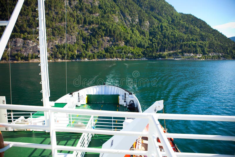 Cruising on Ferry Boat, View from Deck of Ship Stock Image - Image of ...