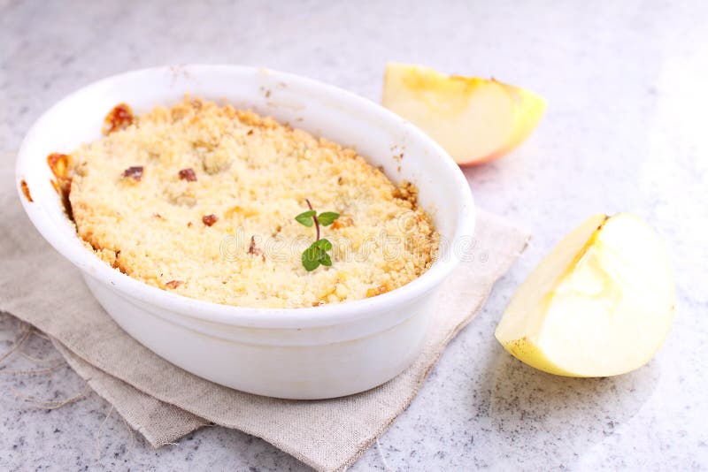 Crumble with apples stock photo. Image of rustic, tasty - 82204334