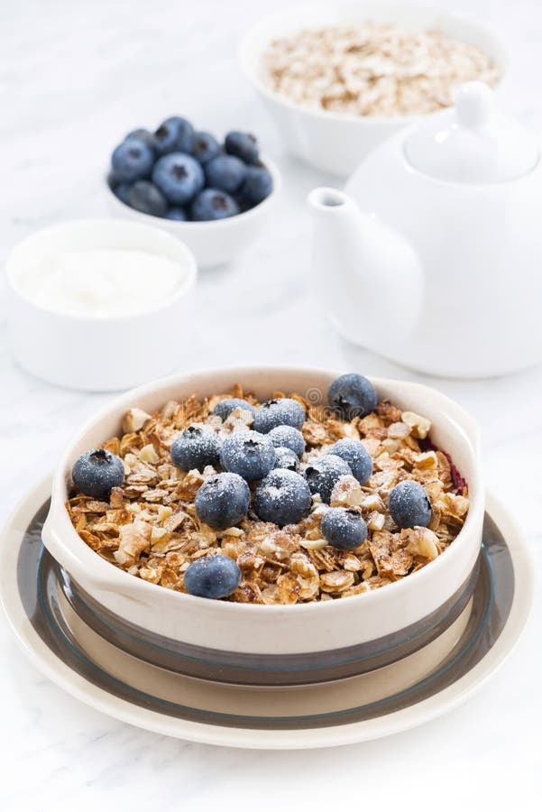 Crumble with Oatmeal on the Table Stock Image - Image of homemade ...