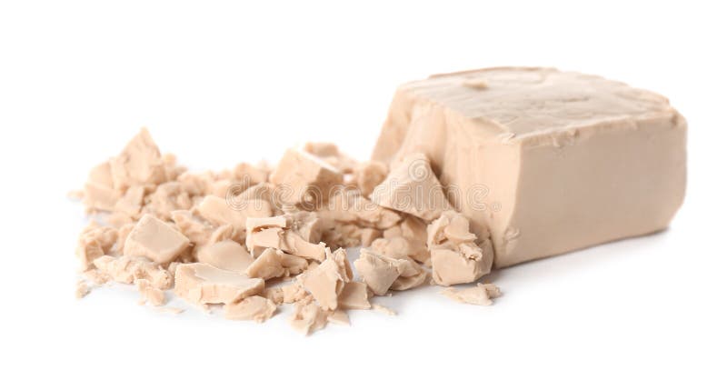 Block of Compressed Yeast Isolated on White Stock Photo - Image of ...