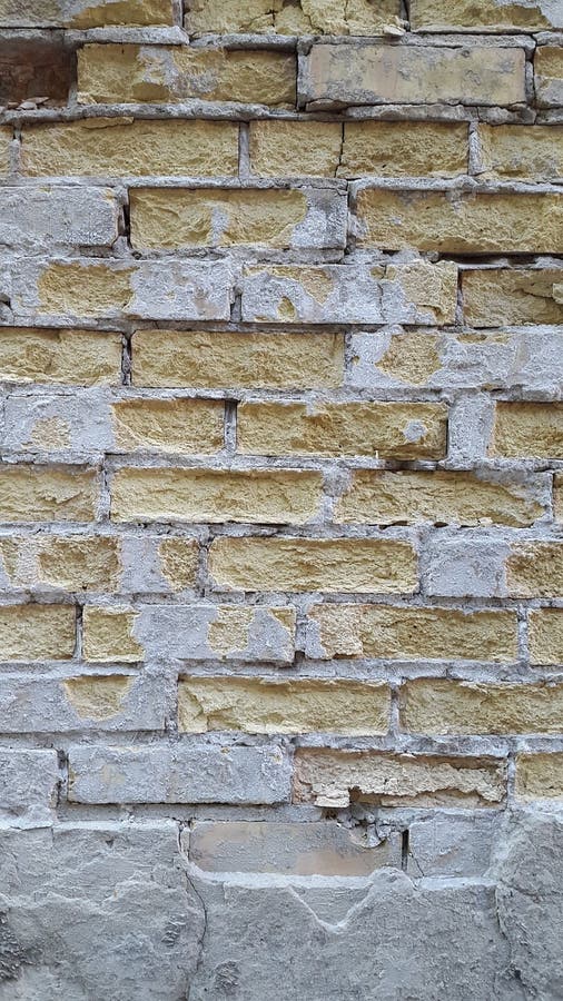 Crumbled Bricks in Brickwork. Vintage Background for Site Stock Photo ...