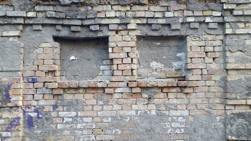 Crumbled Bricks in Brickwork. Vintage Background for Site Stock Image ...