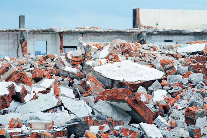 Crumbled concrete building stock photo. Image of demolished - 14192990