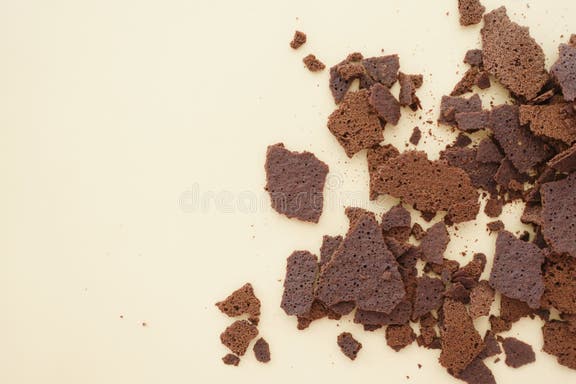 Crumbled Chocolate Cake Pieces Strewn on a Light Surface Stock Image ...