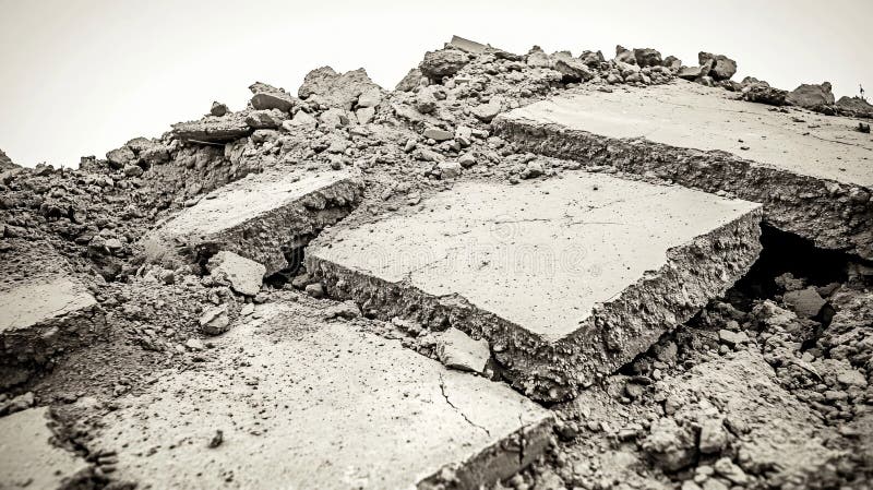 Crumbled Concrete Debris Pile Closeup Texture High Quality Image Stock ...