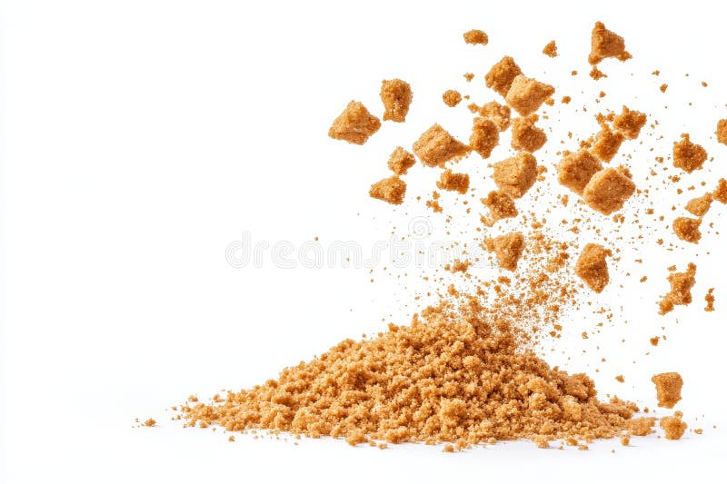 Crumbled Cookie Crumbs Flying Isolated on White Background a Dynamic ...