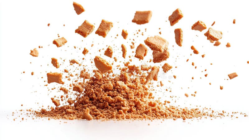 Crumbled Cookies Explode in Midair, Creating a Pile of Crumbs on a ...