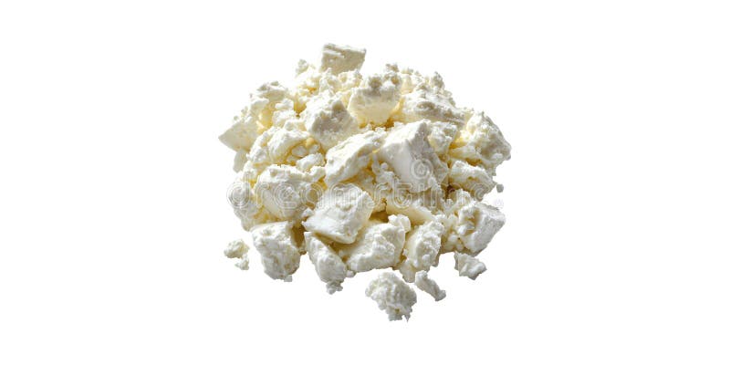 Crumbled Cottage Cheese Curds Pile Isolated on Transparent Background ...