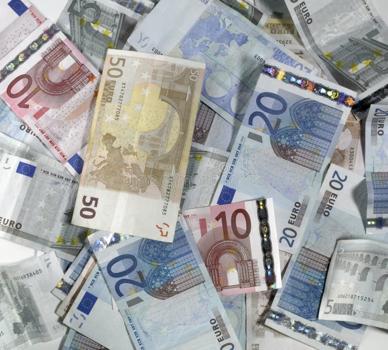 Crumbled euro banknotes stock image. Image of charity - 36324411
