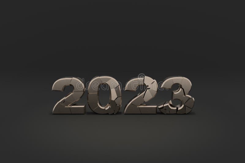 Crumbled Letters on a Black Background. Gold Texture. 2023 Characters ...