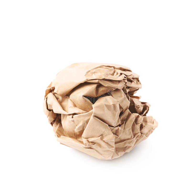 Crumbled Paper Ball Isolated Stock Image - Image of crinkle, abstract ...