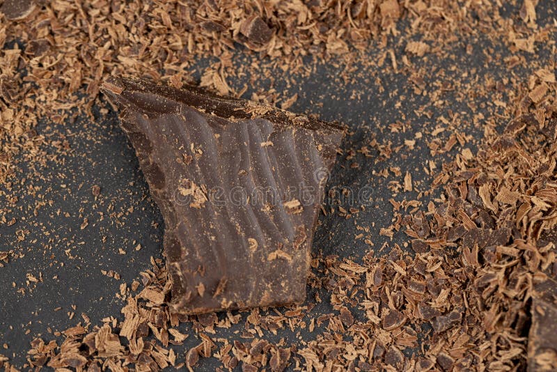 A Crumbled Piece of Bitter Chocolate into Small Pieces Stock Photo ...