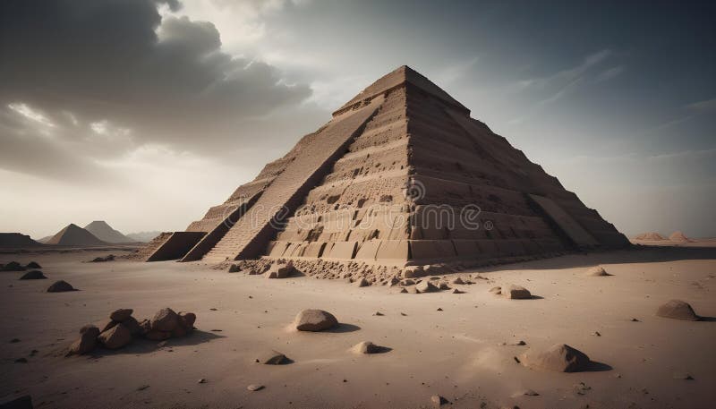 The Crumbling Base of a Pyramid, with Sand Encroaching upon Its Ancient ...