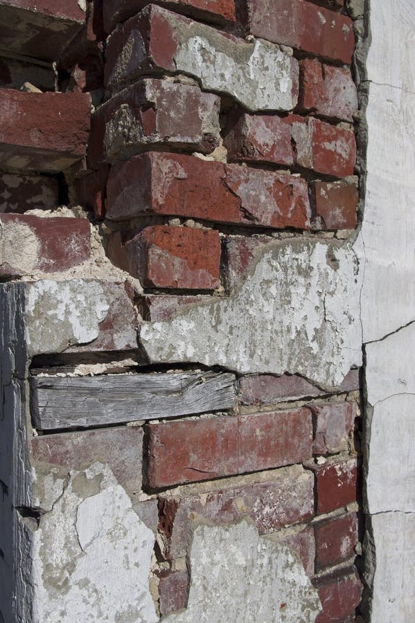Crumbling brick and stucco stock image. Image of architectural - 340206591
