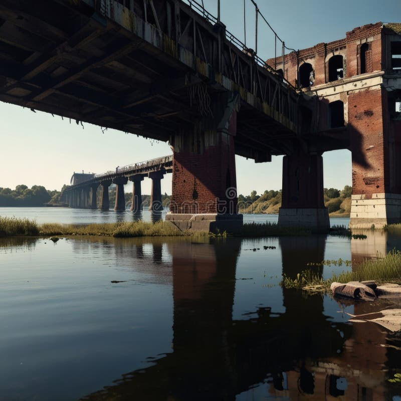 A Crumbling Bridge Connecting Two Cities, Symbolizing Stalled Growth ...
