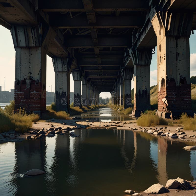 A Crumbling Bridge Connecting Two Cities, Symbolizing Stalled Growth ...