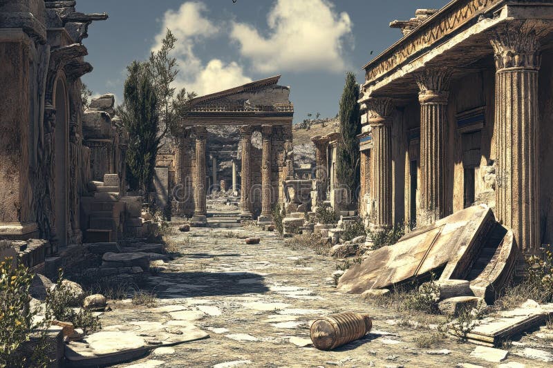 Ancient Ruins Showcase Crumbling Architecture and Weathered Stones in a ...