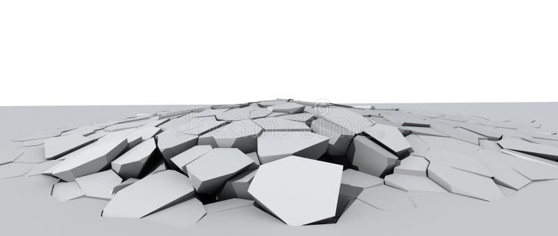 Crumbling concrete floor stock illustration. Illustration of blast ...