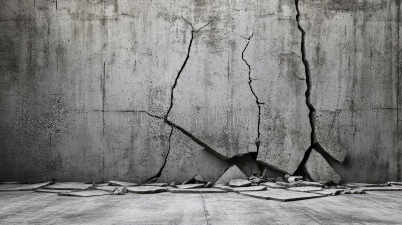 A Crumbling Concrete Wall and Floor, Creating a Dramatic and Gritty ...