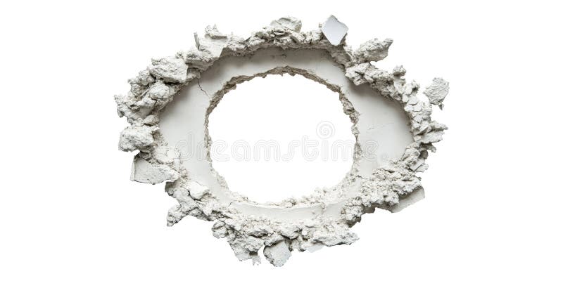Crumbling Concrete Wall Hole Isolated on Transparent Background Stock ...