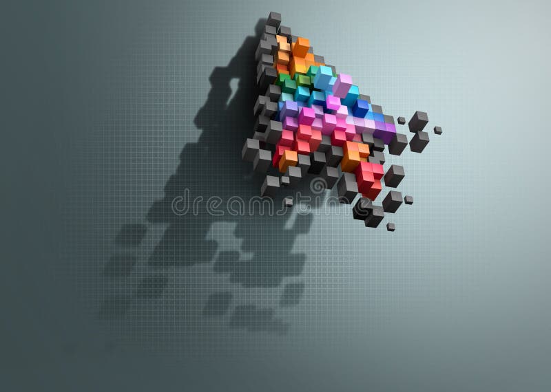 Color Pixel Hand Cursor Computer Mouse. Stock Illustration ...