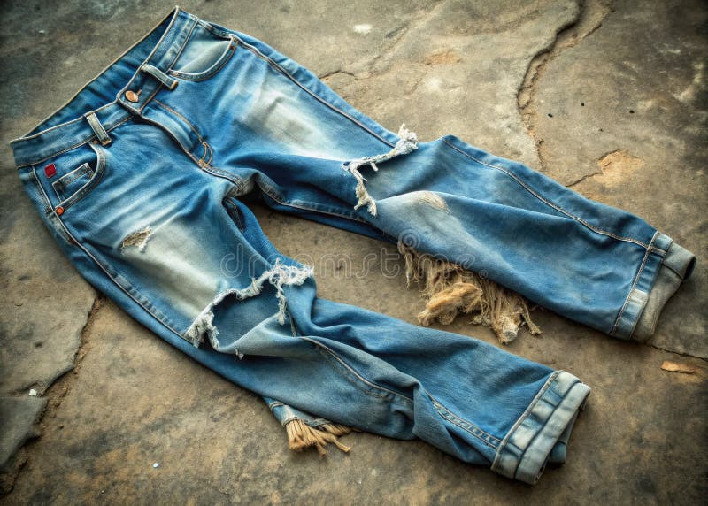 Crumbling Denim Work Pants a Symbol of HardEarned Labor and Enduring ...
