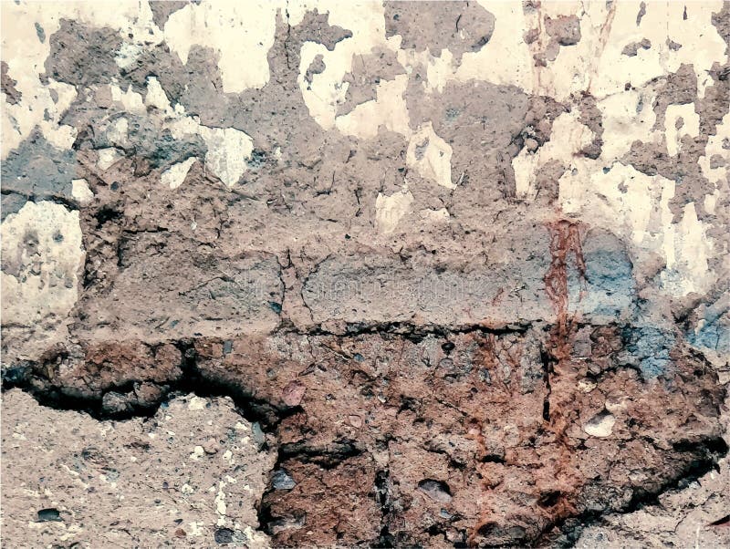 Crumbling Earthen Wall Texture Stock Image - Image of grey, people ...