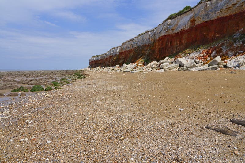 Crumbling Red and White Cliffs of Hunstanton Stock Image - Image of ...