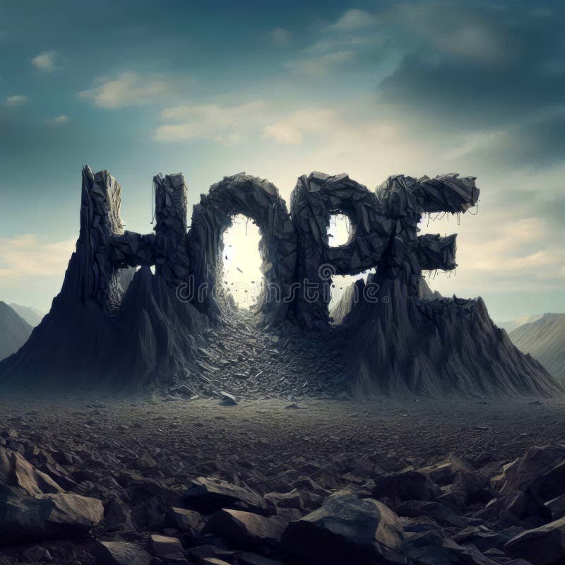 The Word Hope Crumbling in the Desert Stock Illustration - Illustration ...