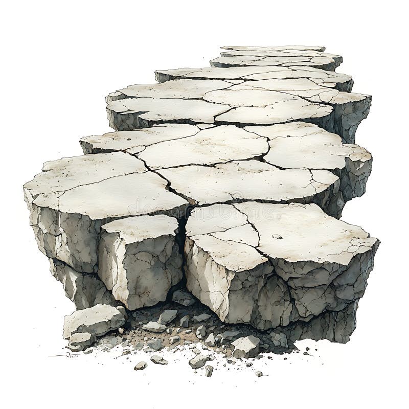 Crumbling Stone Pathway stock illustration. Illustration of path ...