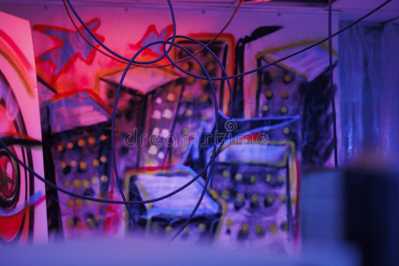 Crumbling Structure Covered in Dust Glowing in the Dark Stock Photo ...