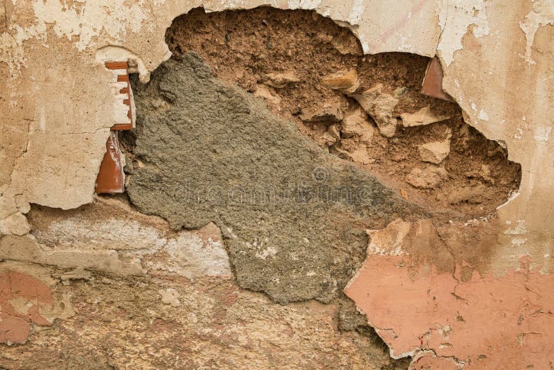 Crumbling wall stock image. Image of clay, cement, full - 72203049