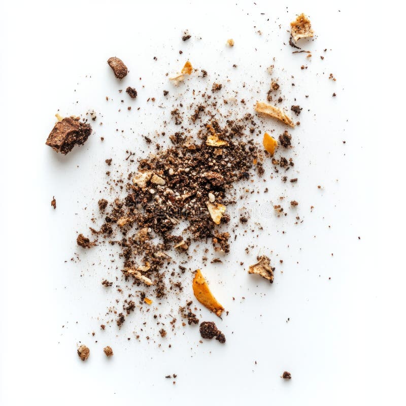 Crumbs and Debris on White Surface Representing Disarray and Spillage ...