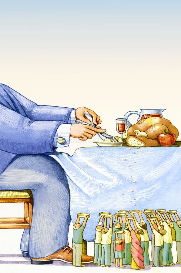 Crumbs for the people stock illustration. Illustration of ...