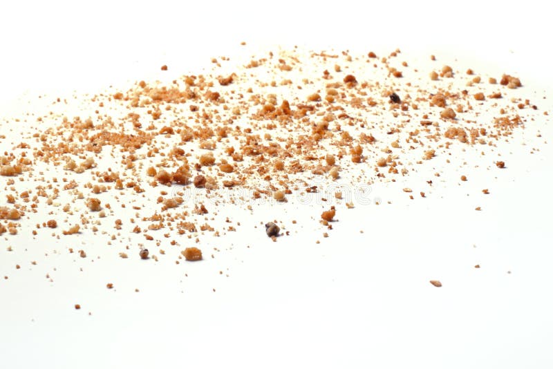 Crumbs on White Background - Wide View Stock Photo - Image of crumb ...