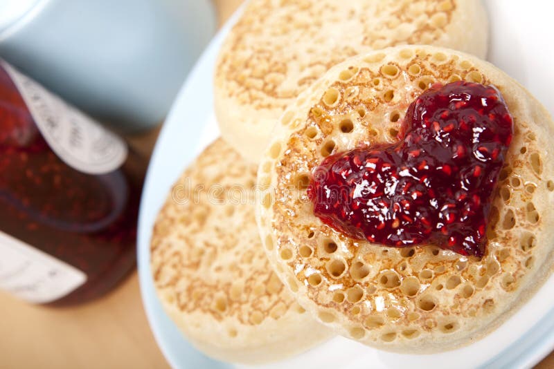 Crumpets stock image. Image of bread, knife, british - 18523327