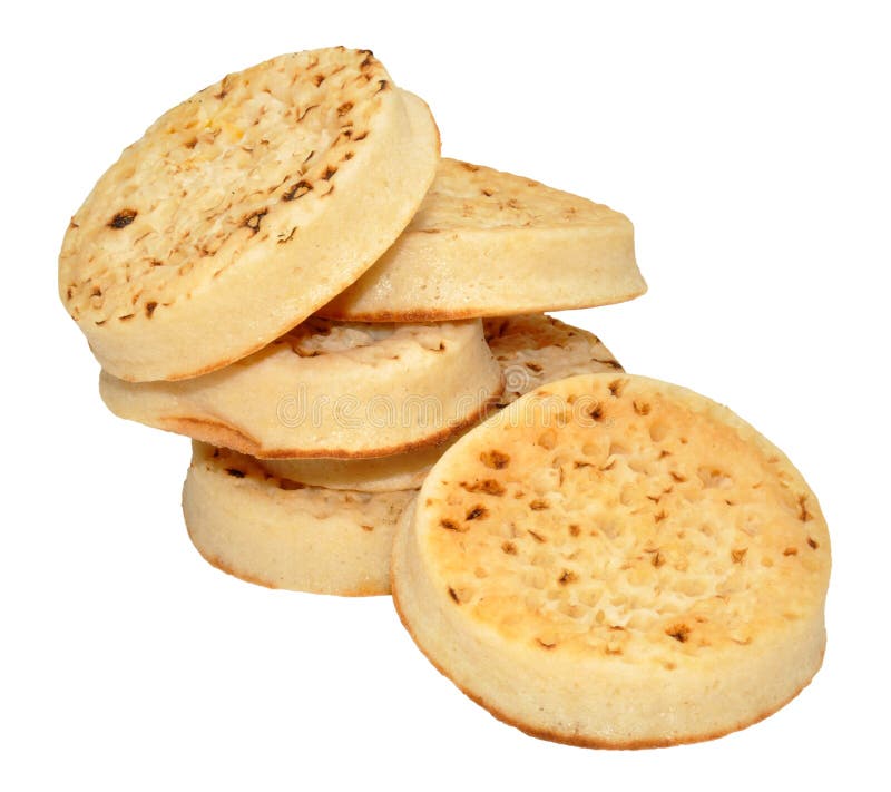 Stack of Wholemeal Crumpets Isolated on White Background Stock Image ...