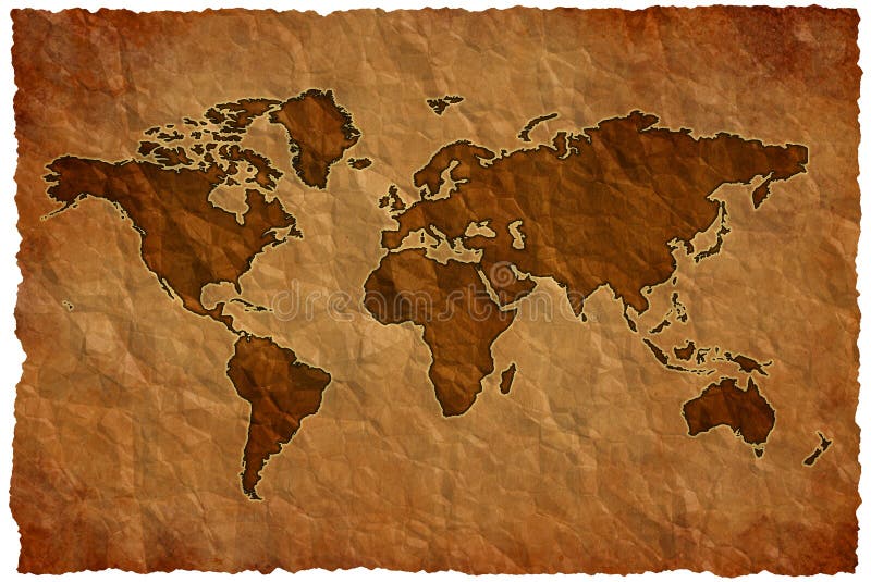 Vector Antique World Map with Countries Boundaries Stock Vector ...