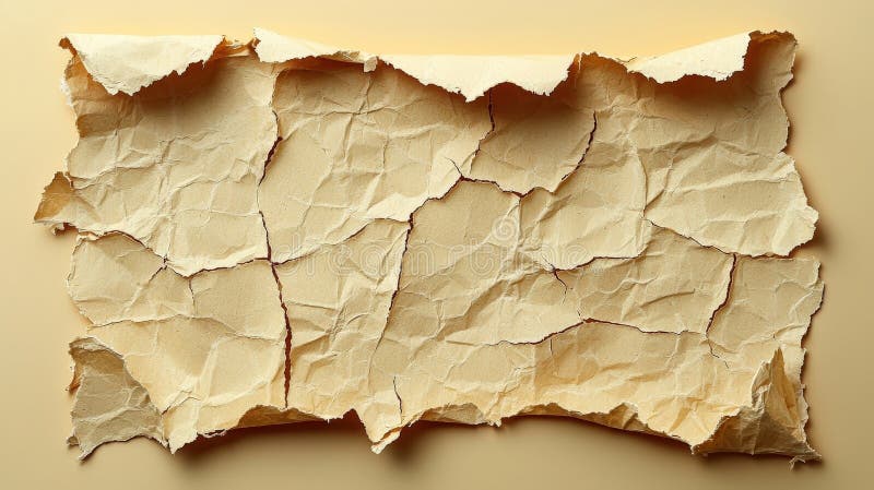 Crumpled Aged Paper Texture with Torn Edges for Background and Design ...