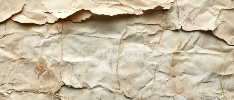 Crumpled and Aged Paper Texture with Torn Edges Stock Illustration ...