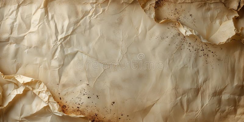 Crumpled Aged Parchment Texture Background Stock Photo - Image of ...