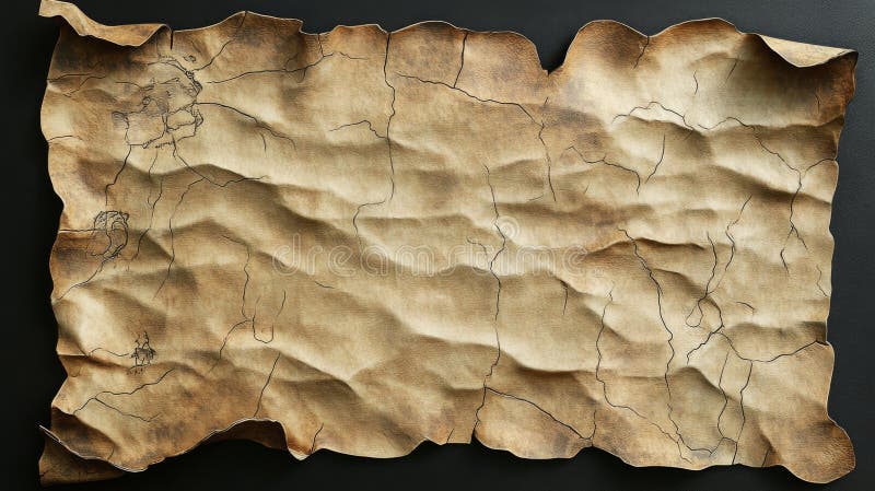 A Crumpled, Aged, and Worn Parchment Sheet Stock Illustration ...