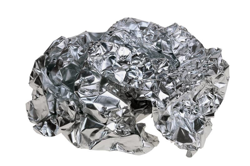 Crumpled Aluminum Foil Isolated Macro Stock Photo - Image of aluminum ...