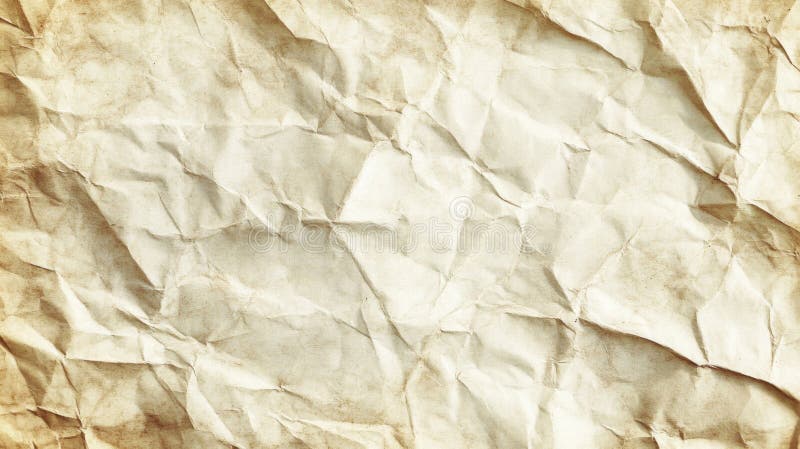 Crumpled Beige Paper Texture Background Stock Illustration ...