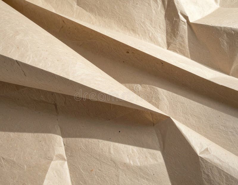 Crumpled Beige Paper Texture Background Stock Illustration ...