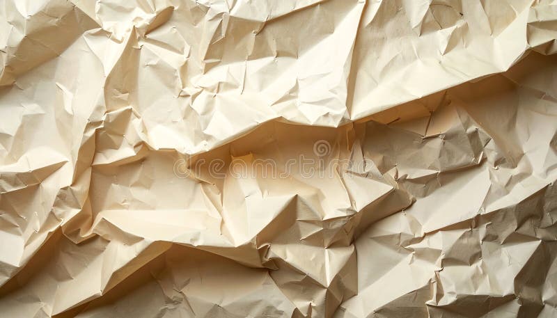 Crumpled Beige Paper Texture Background Stock Photo - Image of shadow ...