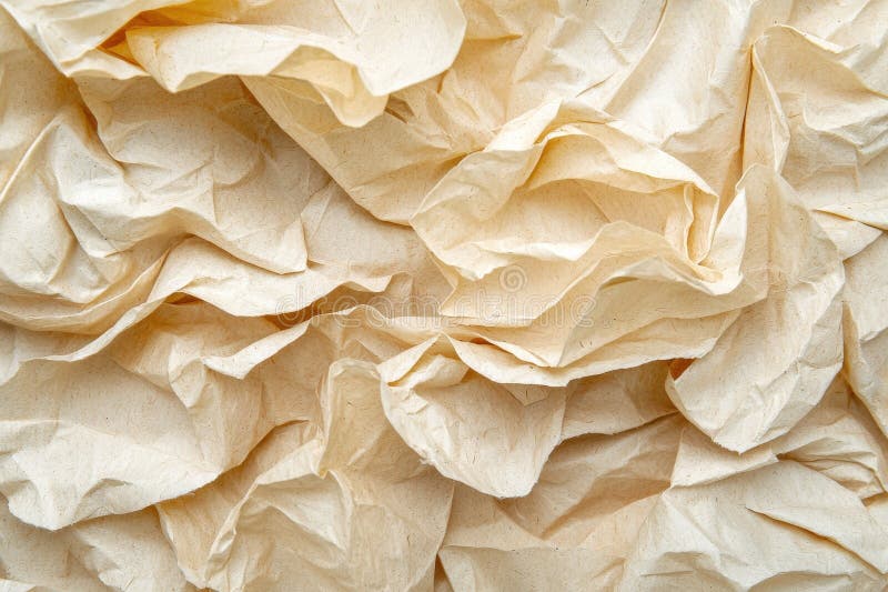 Crumpled Beige Paper Texture Background Stock Illustration ...