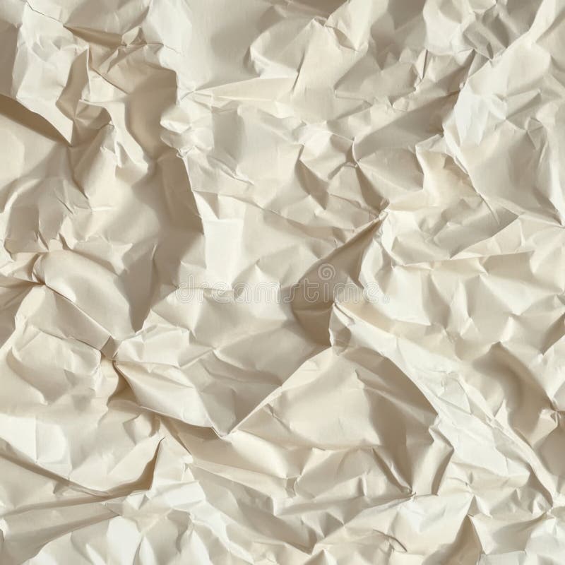 Crumpled Beige Paper Texture Showcasing Natural Patterns and Creases in ...